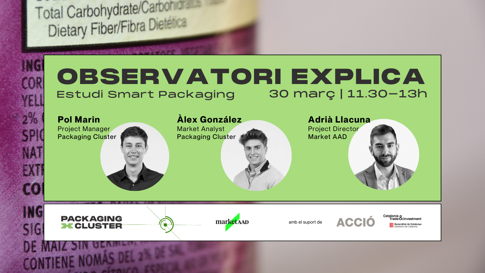 Packaging Cluster | OBSERVATORI EXPLICA | Estudi sobre Smart Packaging